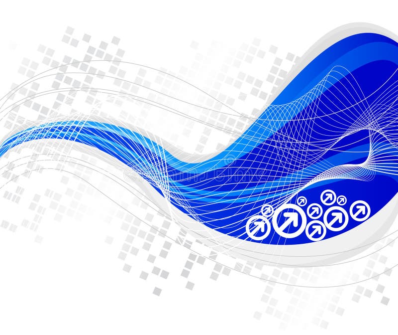 Beautiful Hi-tech Blue Header Footer Swoosh Stock Vector - Illustration ...