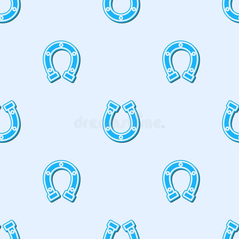 Blue Line Horseshoe Icon Isolated Seamless Pattern on Grey Background ... Blue Line Horseshoe Icon Isolated Seamless Pattern on Grey Background ...
