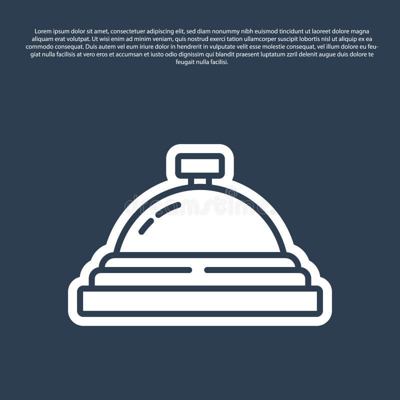 Blue Line Hotel Service Bell Icon Isolated on Blue Background ...