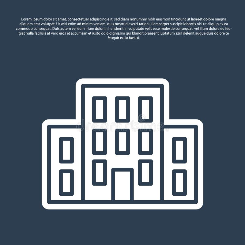 Blue Line House Icon Isolated on Blue Background. Home Symbol Stock ...