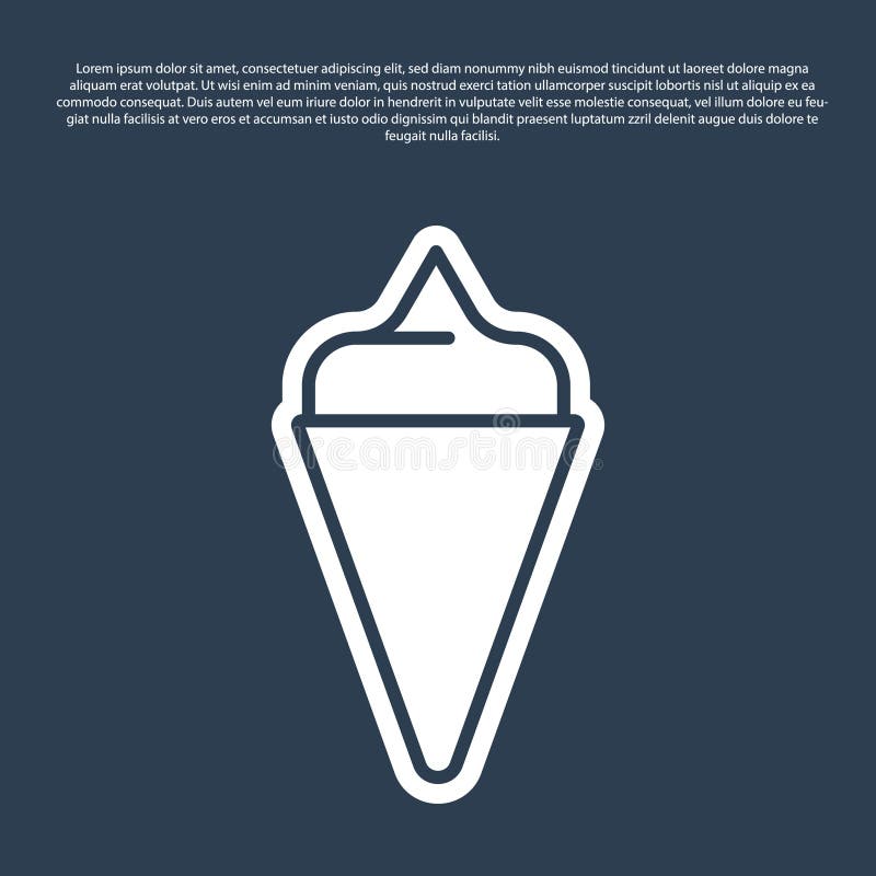Blue Line Ice Cream in Waffle Cone Icon Isolated on Blue Background ...