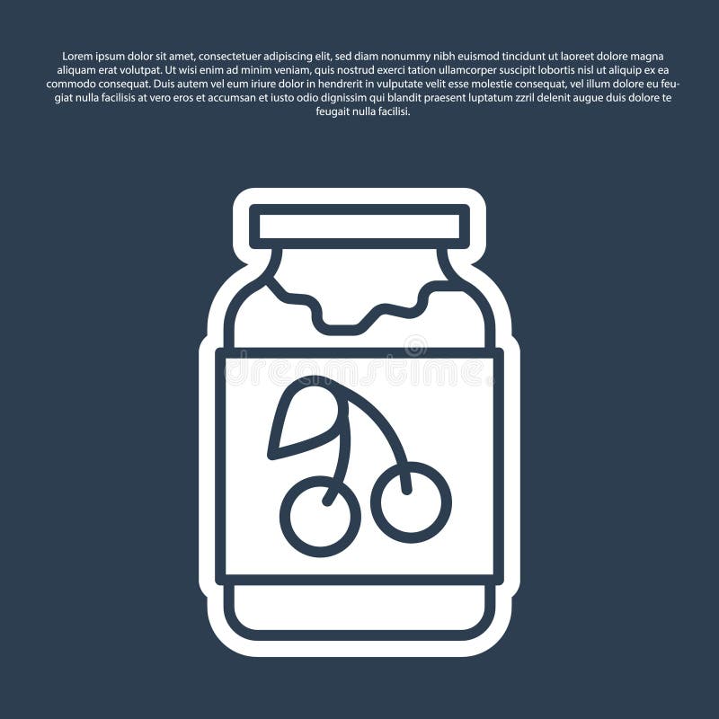 Blue Line Jam Jar Icon Isolated on Blue Background. Vector Stock Vector ...