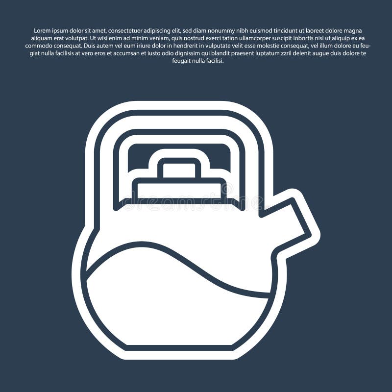 Blue Line Kettle with Handle Icon Isolated on Blue Background. Teapot ...