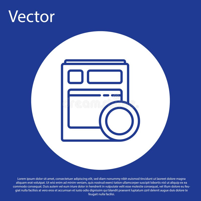 Blue Line Kitchen Dishwasher Machine Icon Isolated on Blue Background ...