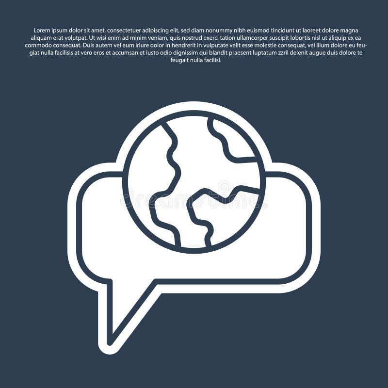 Blue Line Learning Foreign Languages Icon Isolated on Blue Background ...