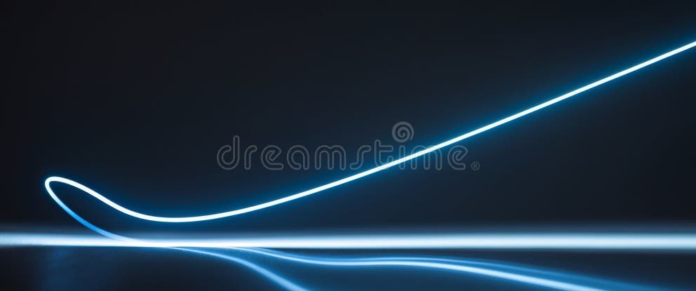 Blue Line Light Shines on Dark Background Stock Photo - Image of ...