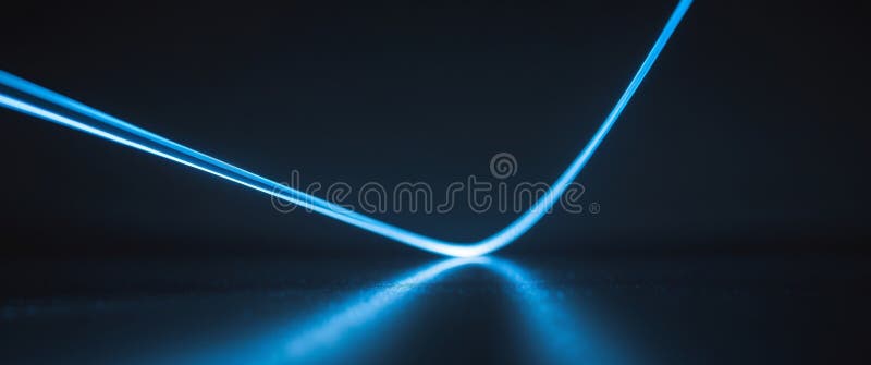 Blue Line Light Shines on Dark Background. Stock Photo - Image of ...