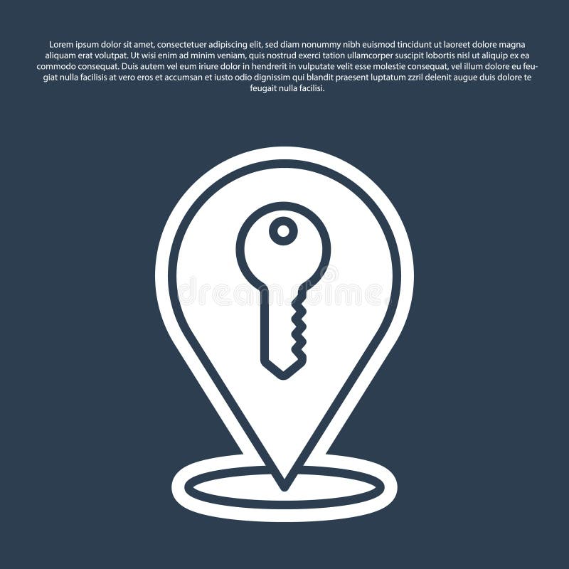 Blue Line Location Key Icon Isolated on Blue Background. the Concept of ...