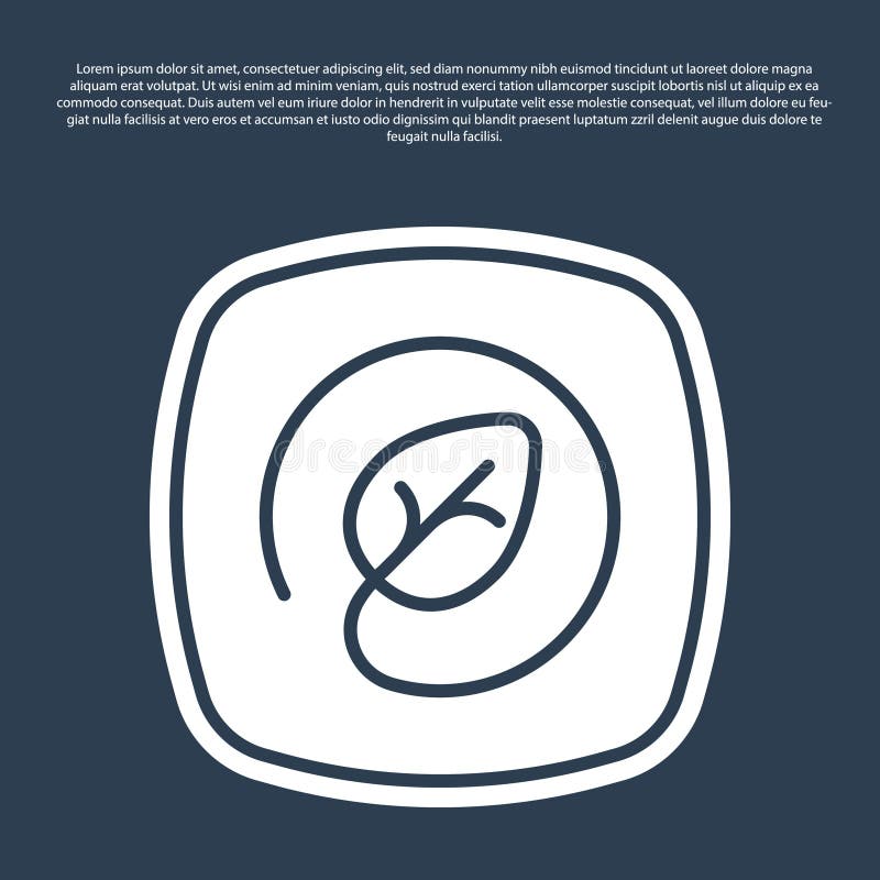 Blue Line Location with Leaf Icon Isolated on Blue Background. Eco ...