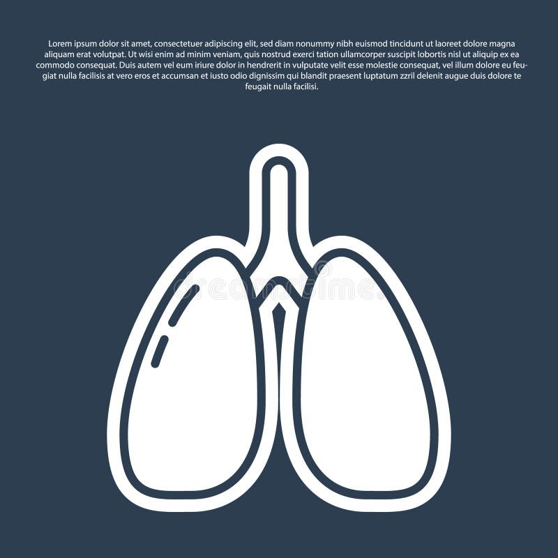 Blue Lungs Icon Isolated on White Background. Set Icons in Color Square ...