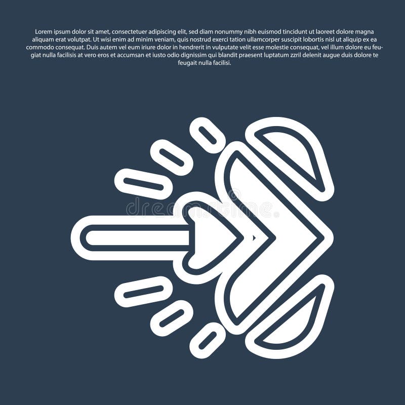 Blue Line Magic Arrow Icon Isolated on Blue Background. Vector Stock ...