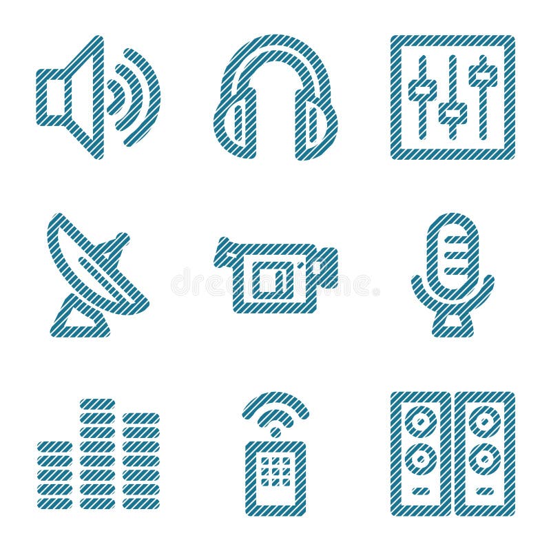 Multimedia icons stock vector. Illustration of button - 13851712