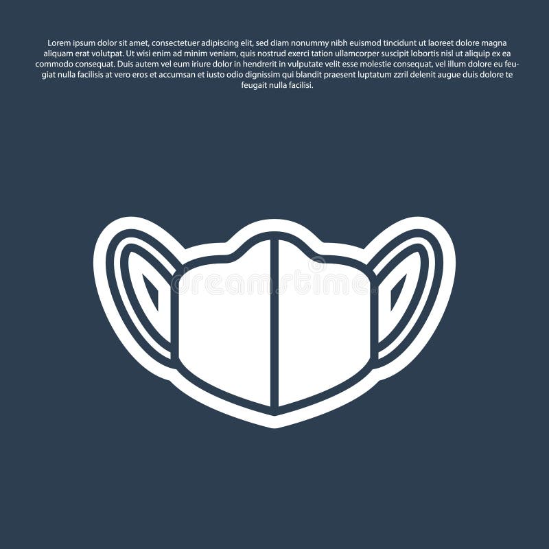 Blue Line Medical Protective Mask Icon Isolated on Blue Background ...