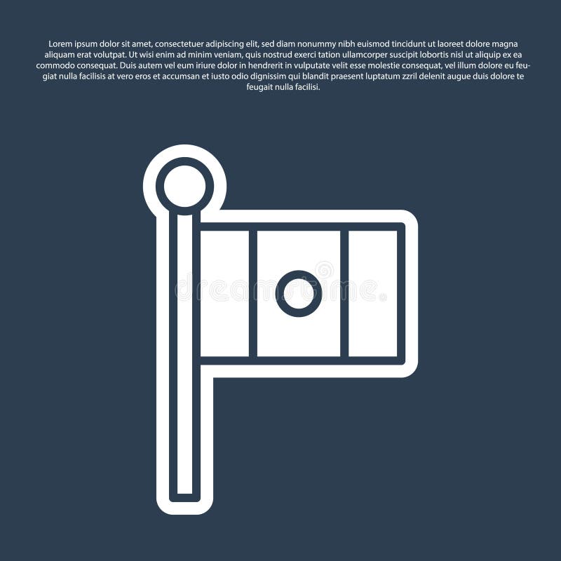 Blue Line Mexico Flag on Flagpole Icon Isolated on Blue Background ...