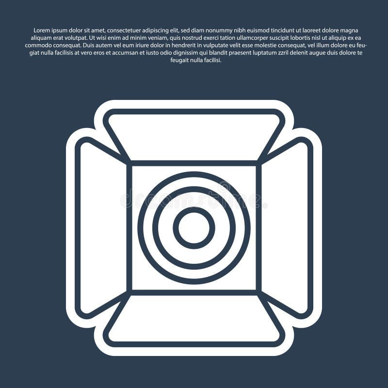 Blue Line Movie Spotlight Icon Isolated on Blue Background. Light ...