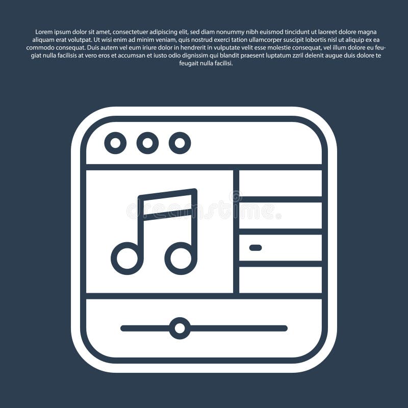 Blue Line Music Player Icon Isolated on Blue Background. Portable Music ...