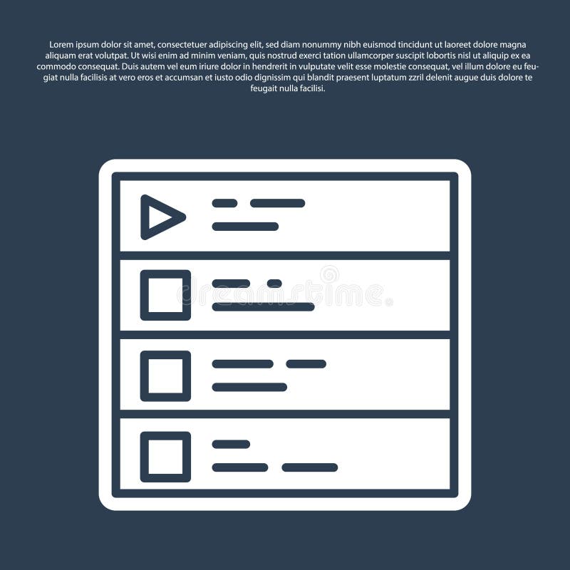 Blue Line Music Playlist Icon Isolated on Blue Background. Vector Stock ...