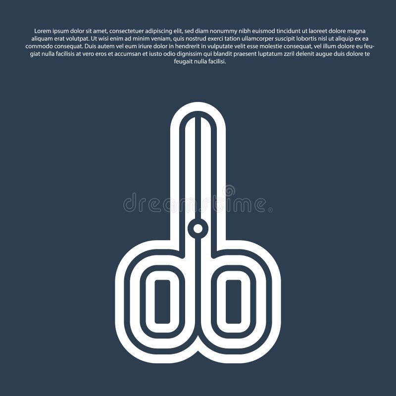 Blue Line Nail Scissors Icon Isolated on Blue Background. Manicure and ...