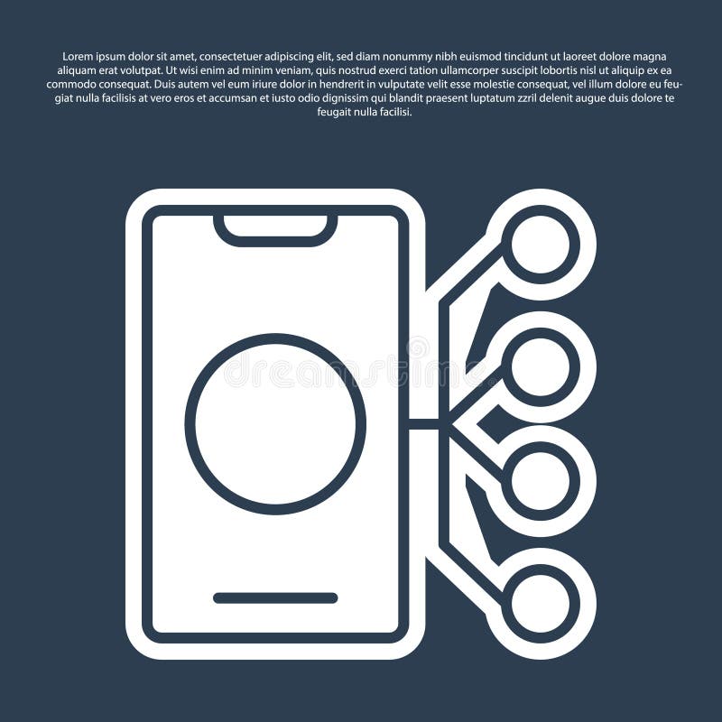 Blue Line Neural Network Icon Isolated on Blue Background. Artificial ... Blue Line Neural Network Icon Isolated on Blue Background. Artificial ...