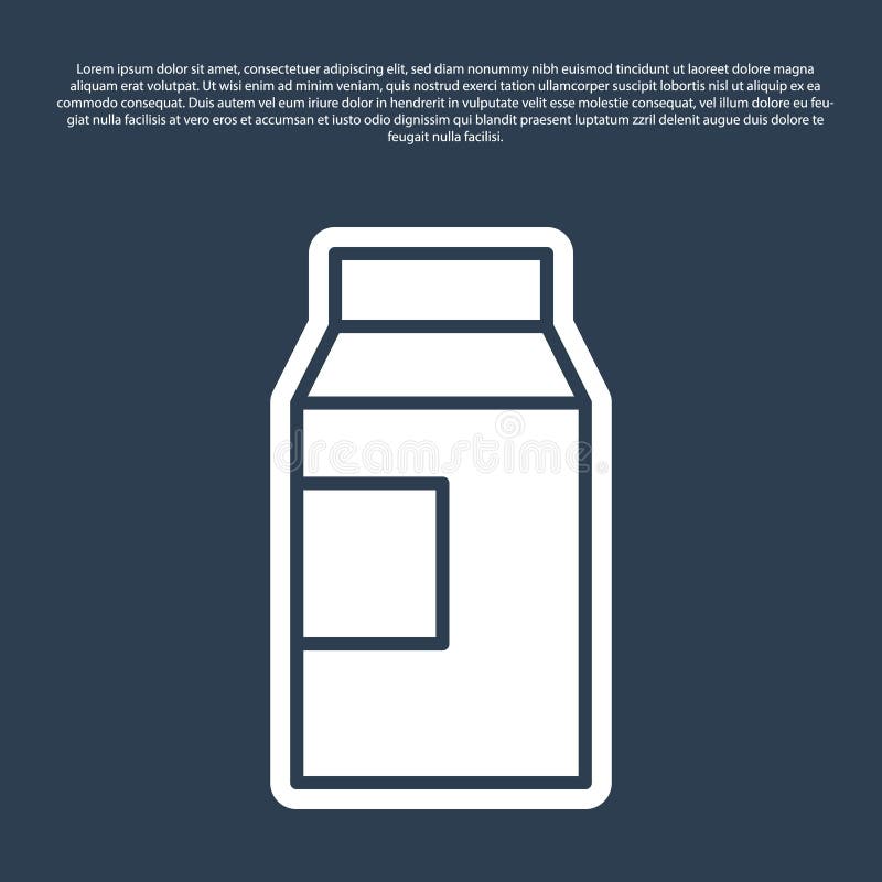 Blue Line Paper Package for Milk Icon Isolated on Blue Background. Milk ...