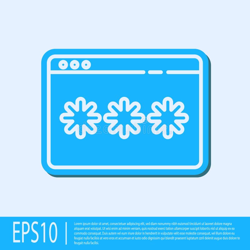 Blue Line Password Protection and Safety Access Icon Isolated on Grey ...