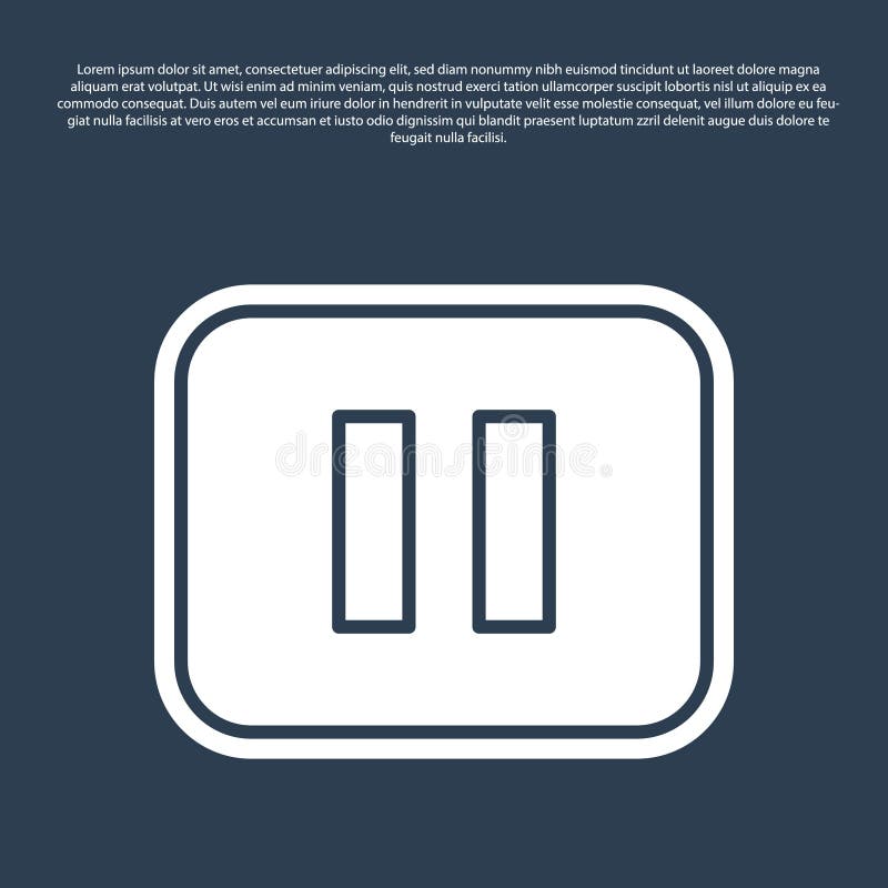 Blue Line Pause Button Icon Isolated on Blue Background. Vector Stock ...