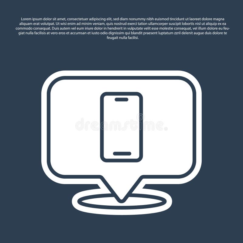 Blue Line Phone Repair Service Icon Isolated on Blue Background ...