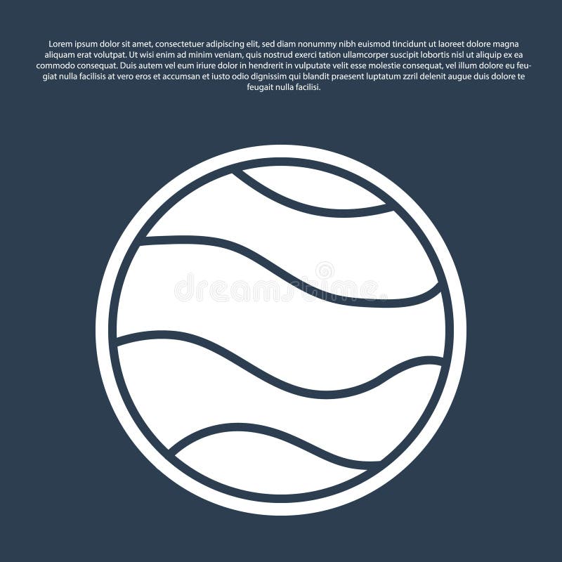 Blue Line Planet Icon Isolated on Blue Background. Vector Stock Vector ...