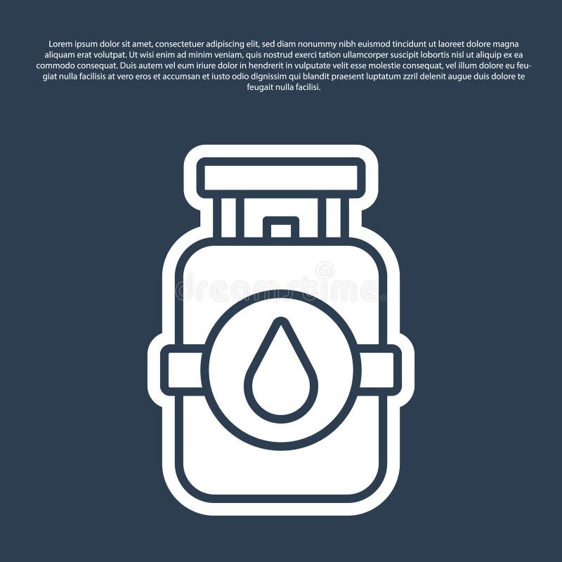 Blue Line Propane Gas Tank Icon Isolated on Blue Background. Flammable ...
