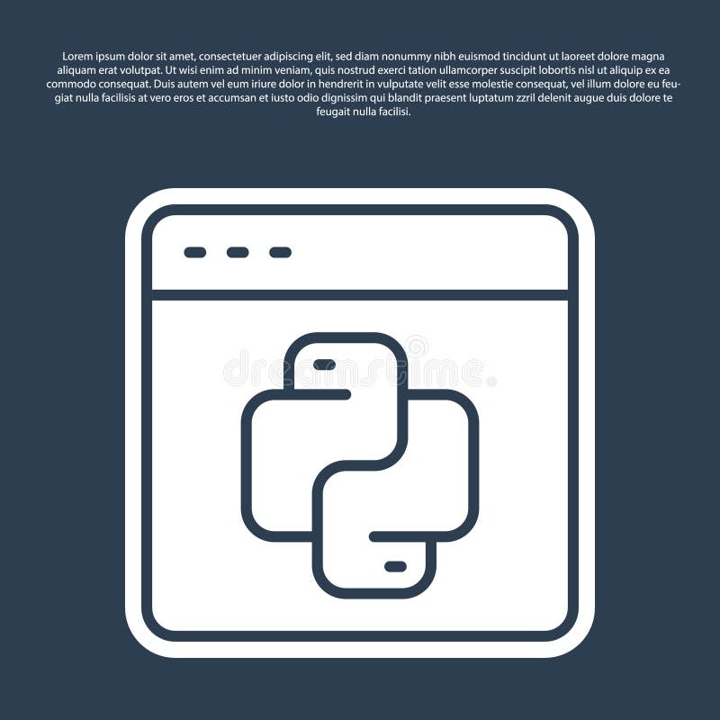 Blue Line Python Programming Language Icon Isolated On Blue Background Python Coding Language