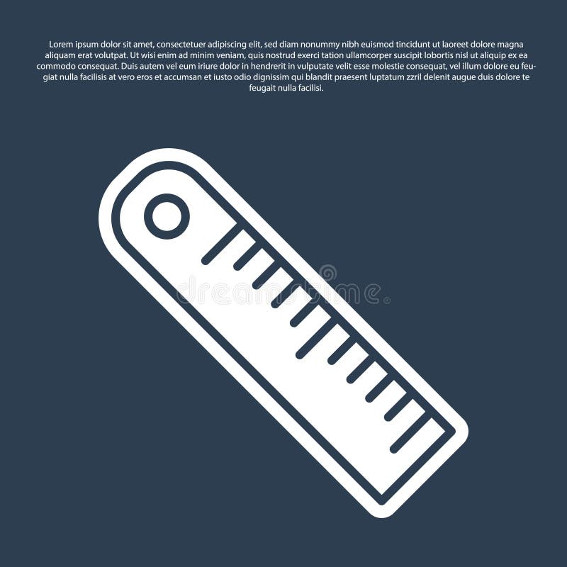 Blue Line Ruler Icon Isolated on Blue Background. Straightedge Symbol ...