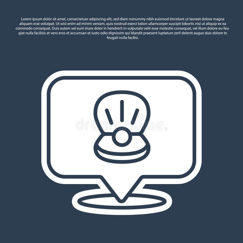 Blue Line Scallop Sea Shell Icon Isolated on Blue Background. Seashell ...