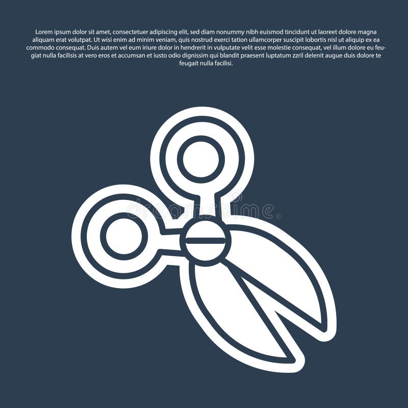 Blue Line Scissors Icon Isolated on Blue Background. Cutting Tool Sign ...