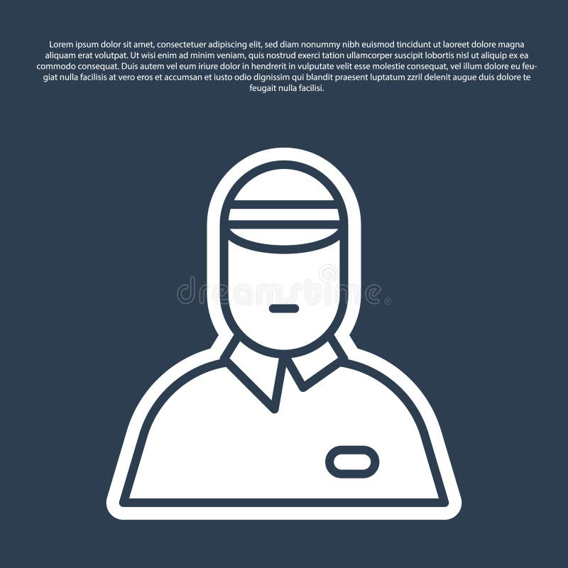 Blue Line Seller Icon Isolated on Blue Background. Vector Illustration ...