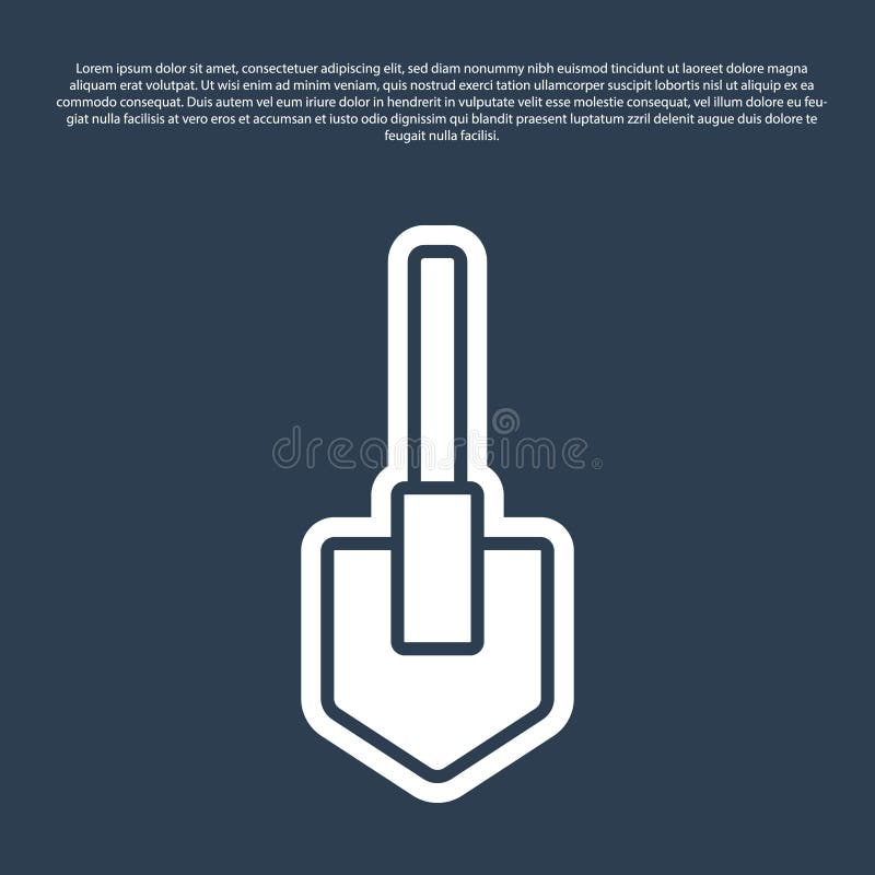 Blue Line Shovel Icon Isolated on Blue Background. Gardening Tool. Tool ... Blue Line Shovel Icon Isolated on Blue Background. Gardening Tool. Tool ...