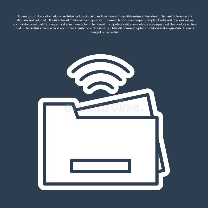 Blue Line Smart Printer System Icon Isolated on Blue Background ...