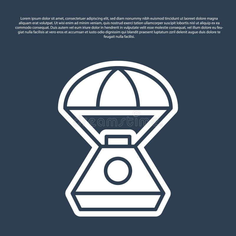 Blue Line Space Capsule Icon Isolated on Blue Background. Vector Stock ...