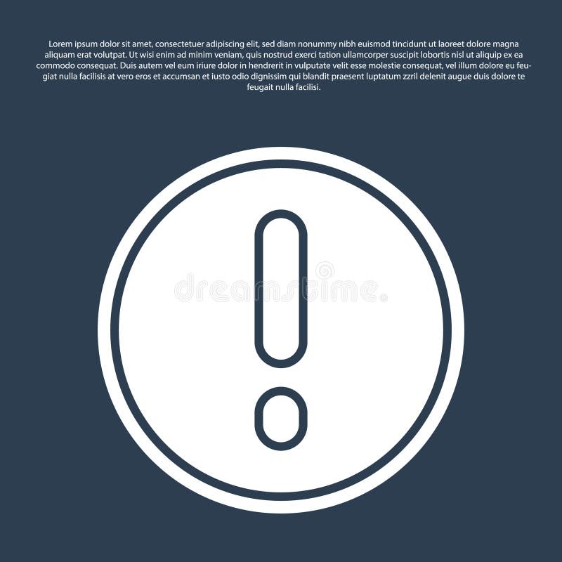 Blue Line Speech Bubble and Exclamation Icon Isolated on Blue ...