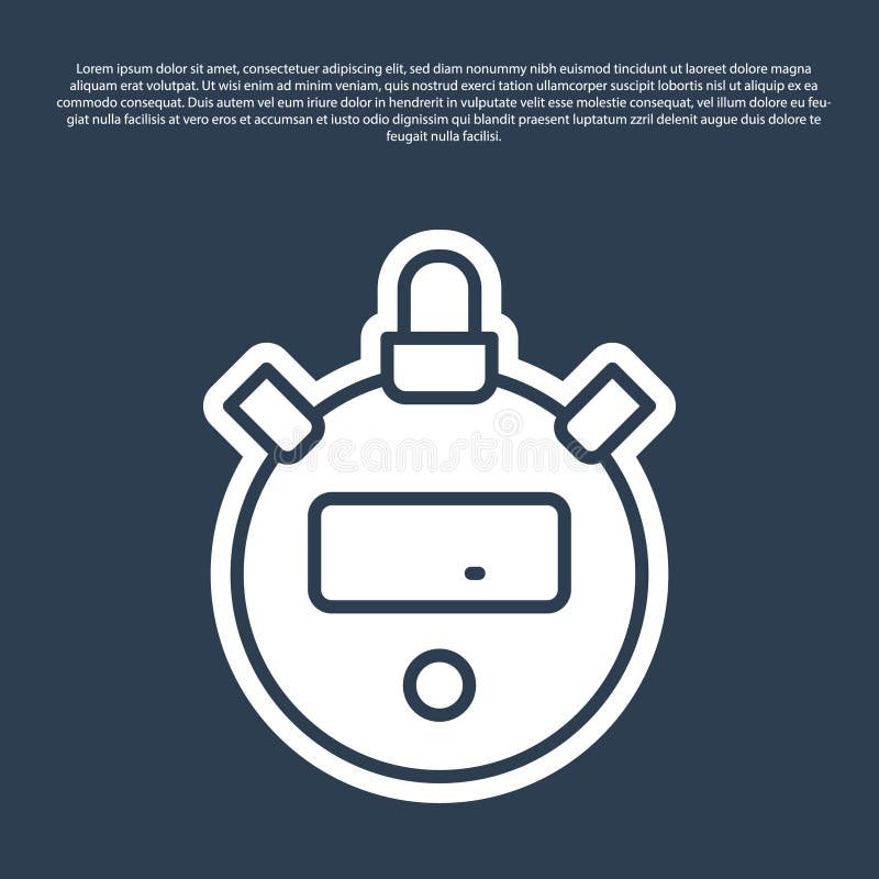 Blue Line Stopwatch Icon Isolated on Blue Background. Time Timer Sign ...