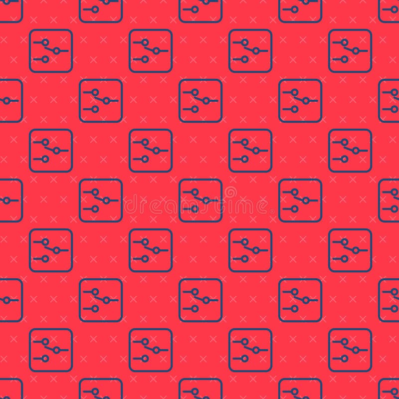 Blue Line Switch in Electronic Circuit Icon Isolated Seamless Pattern ...
