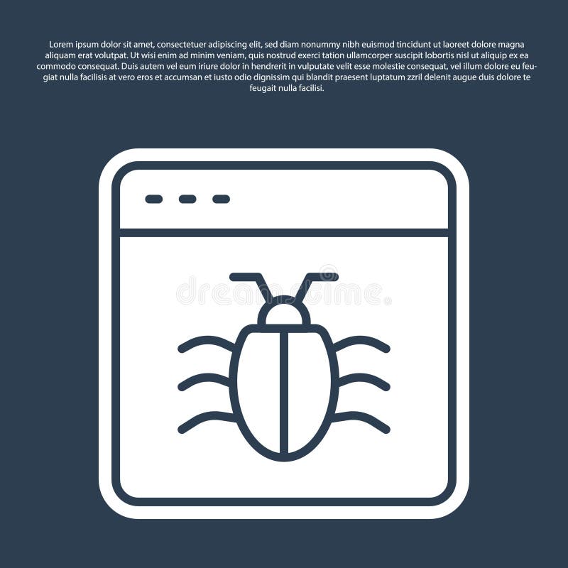 Blue Line System Bug Concept Icon Isolated on Blue Background. Code Bug ...