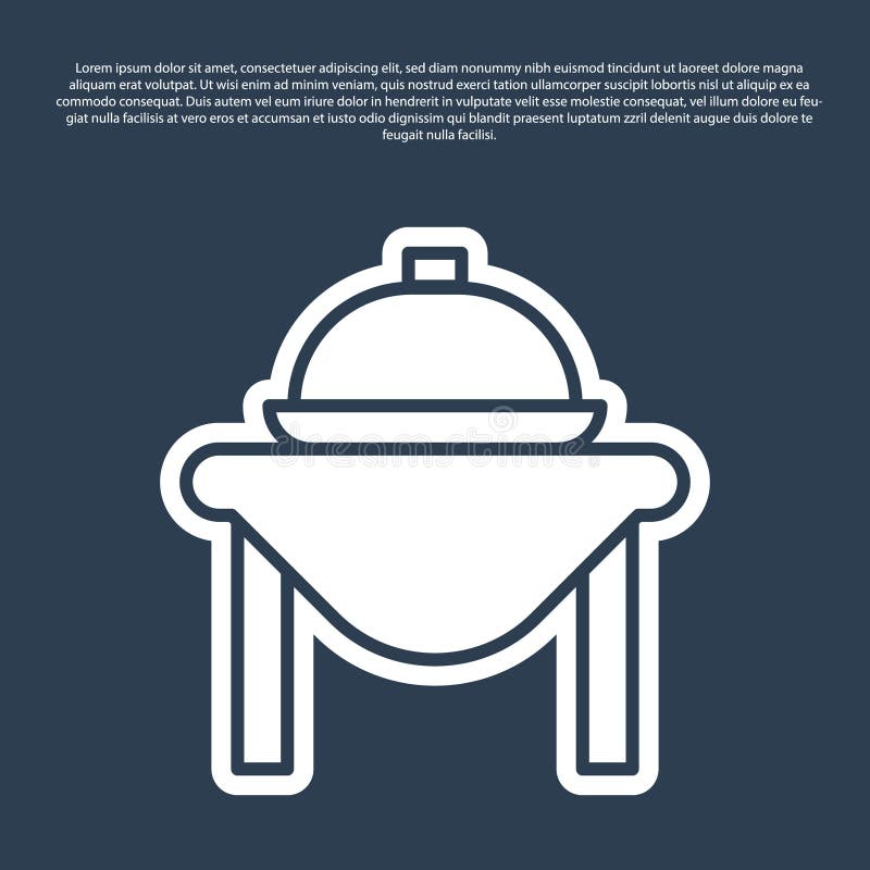 Blue Line Table Food Icon Isolated on Blue Background. Vector Stock ...
