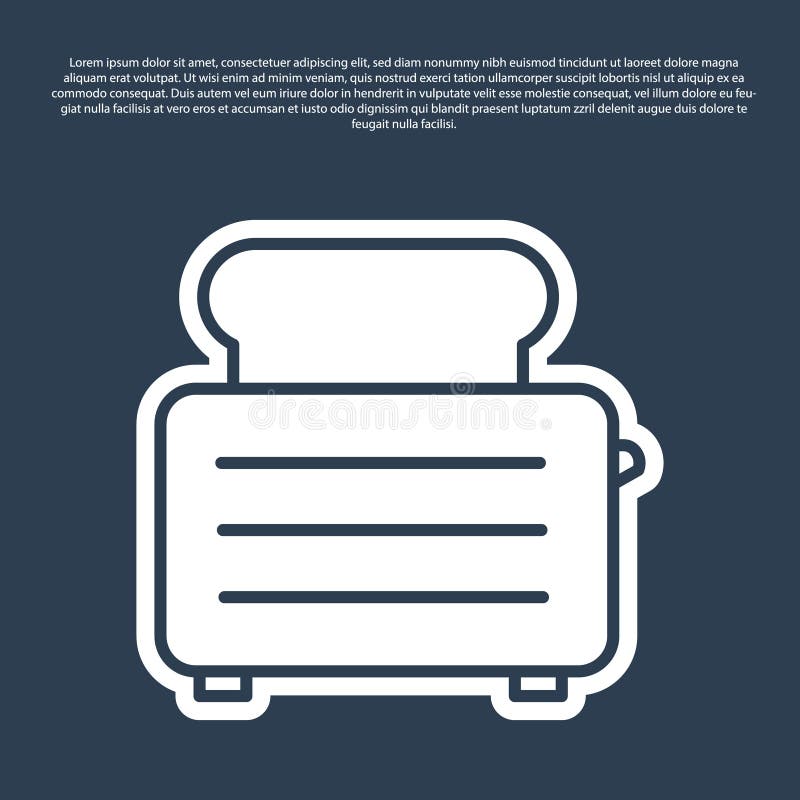 Blue Line Toaster with Toasts Icon Isolated on Blue Background. Vector ...