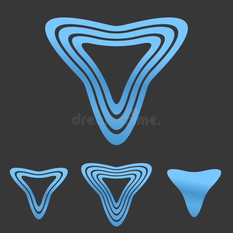 Blue Line Triangle Logo Design Set Stock Vector - Illustration of ...