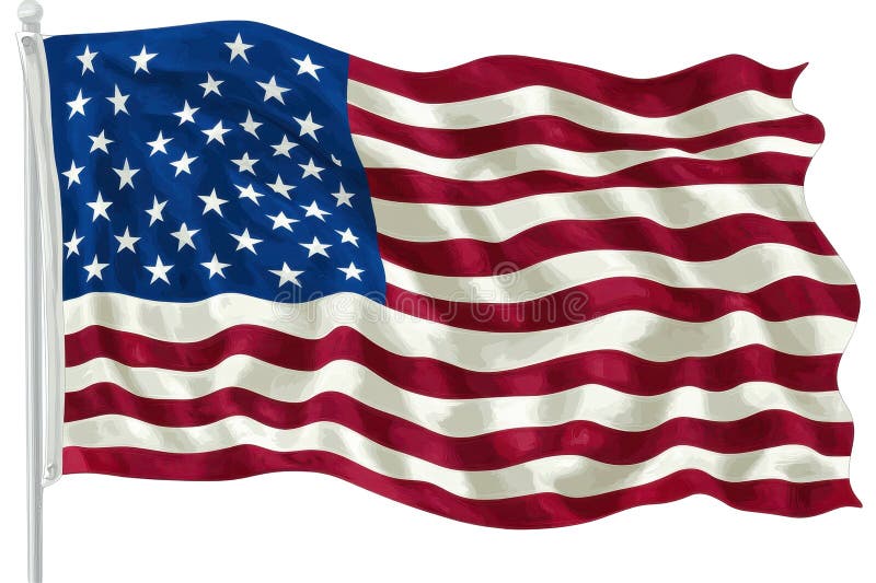 Blue Line US Flag Waving in the Breeze Bright Day Against a Stock Image ...