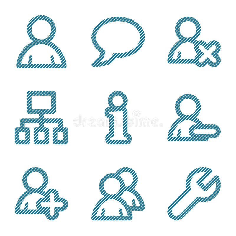 Users Web Icons, Green Contour Sticker Series Stock Vector ...