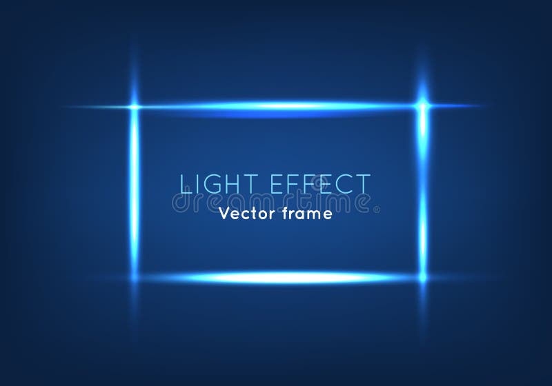 Blue Line Vector Frame Made with Light Effect Stock Vector ...