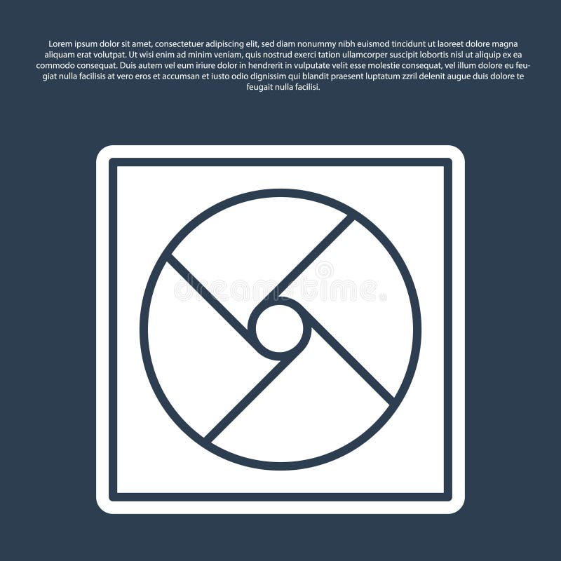 Blue Line Ventilation Icon Isolated on Blue Background. Vector ...