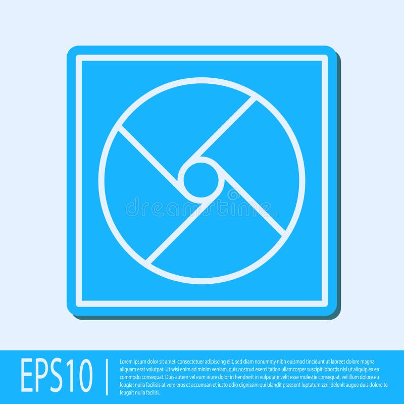 Blue Line Ventilation Icon Isolated on Grey Background. Vector ...