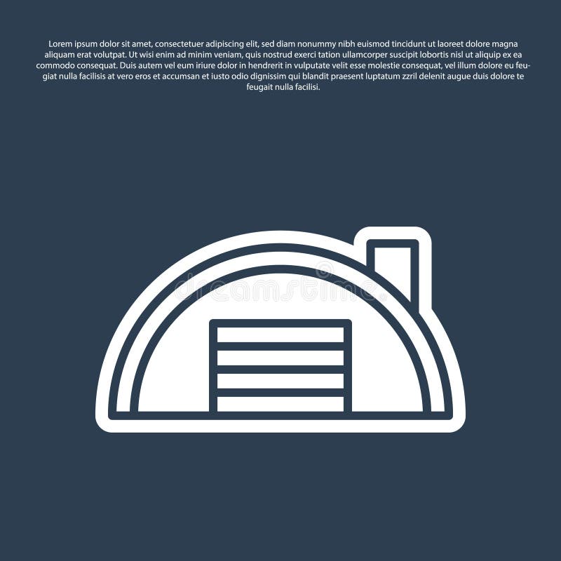 Blue Line Warehouse Icon Isolated on Blue Background. Vector Stock ...